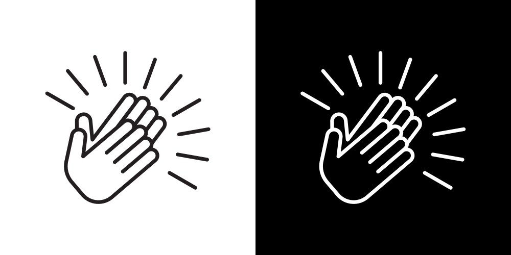 Clapping hands icon set congratulation and cheers Vector Image