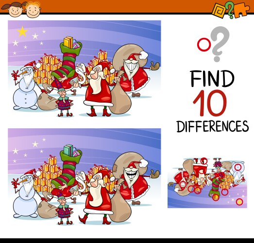 Differences task for children Royalty Free Vector Image
