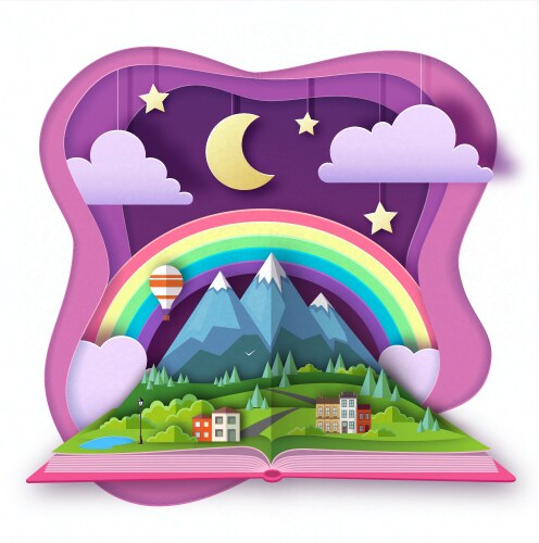3d pop up book with castle fairy tale theme Vector Image