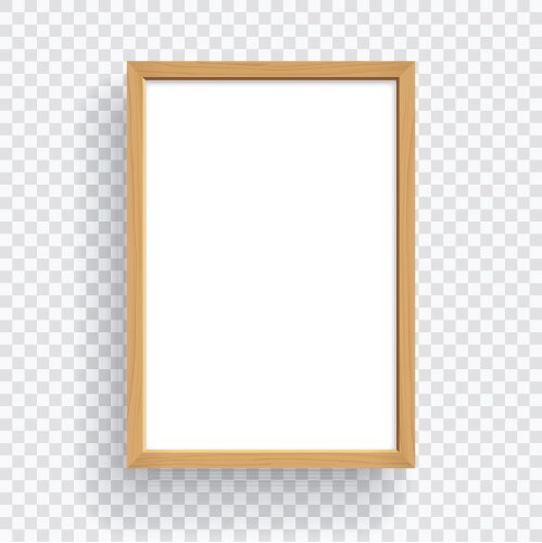 Realistic white picture frame on transparent Vector Image