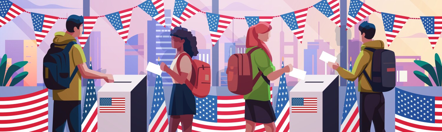 Election day concept voters casting ballots Vector Image