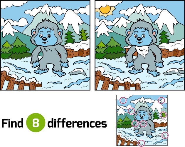 Find differences education game for children Vector Image