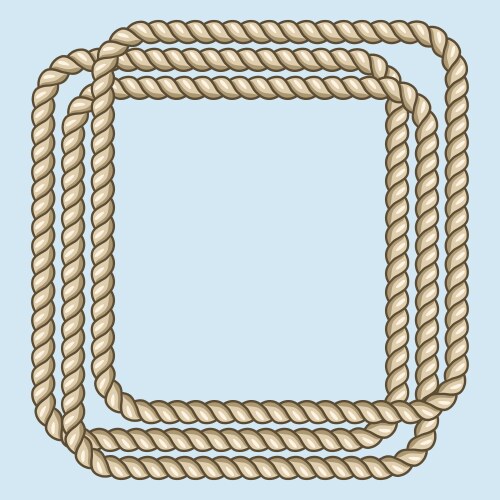 Round marine ropes frame for text Royalty Free Vector Image