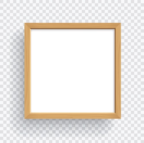 Realistic white picture frame on transparent Vector Image