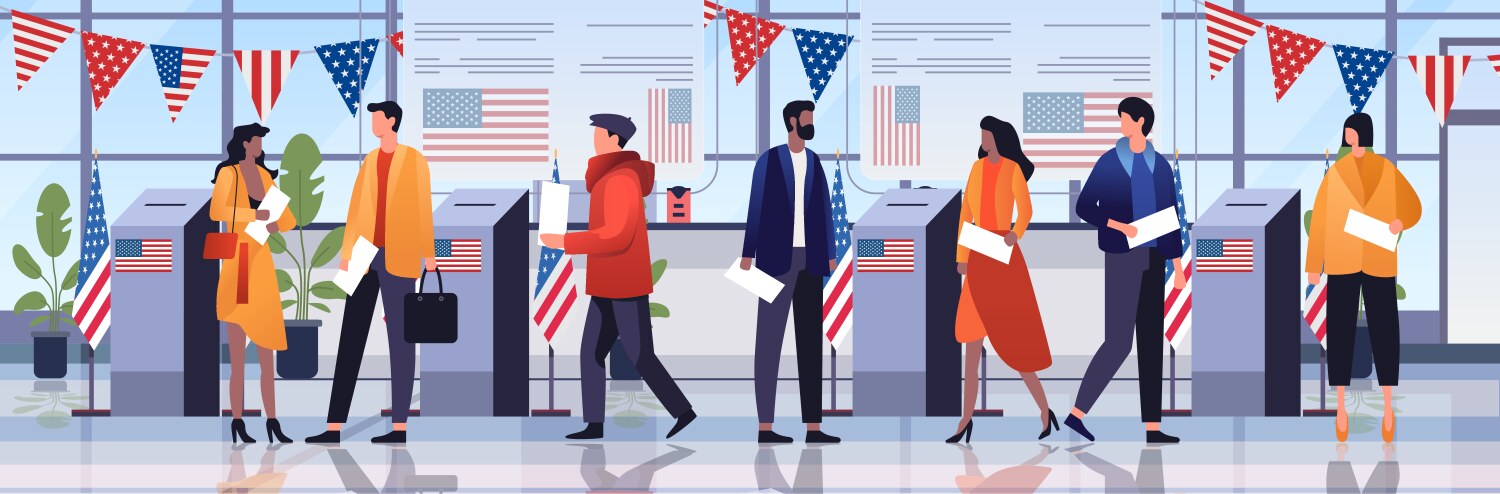 Election day concept voters casting ballots Vector Image