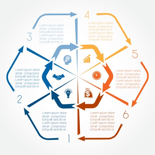 Infographic for seven positions Royalty Free Vector Image