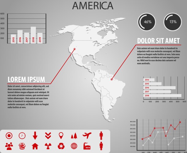 United states of america infographics statistical Vector Image