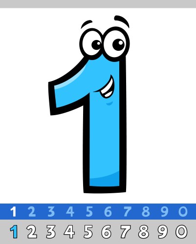 Math number one groovy character on fitness Vector Image