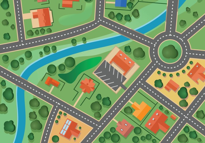 Map of suburb Royalty Free Vector Image - VectorStock