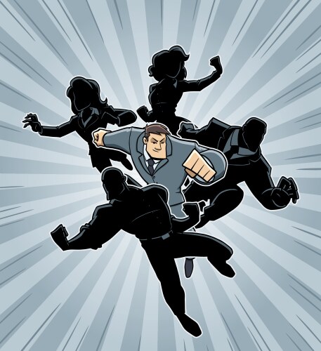 Super business team male leader Royalty Free Vector Image