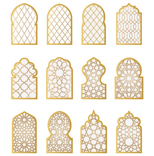Arabic golden arches bundle Royalty Free Vector Image