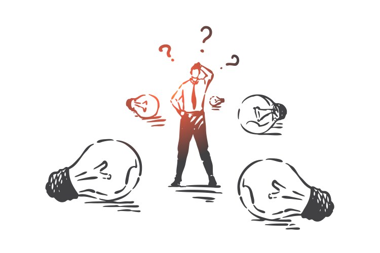 Problem solving decision making concept sketch Vector Image