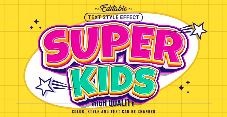 Editable text style effect - super hero Royalty Free Vector