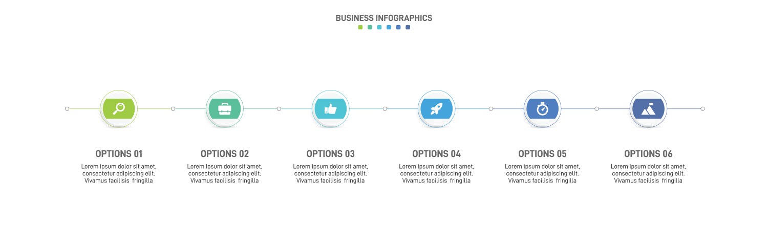 Horizontal progress bar featuring 6 arrow-shaped Vector Image