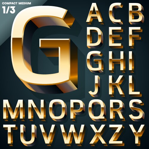 Retro style 3d alphabet Royalty Free Vector Image
