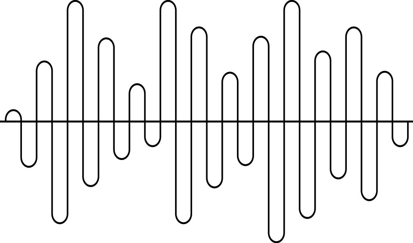 Realistic headphones with sound wave Royalty Free Vector