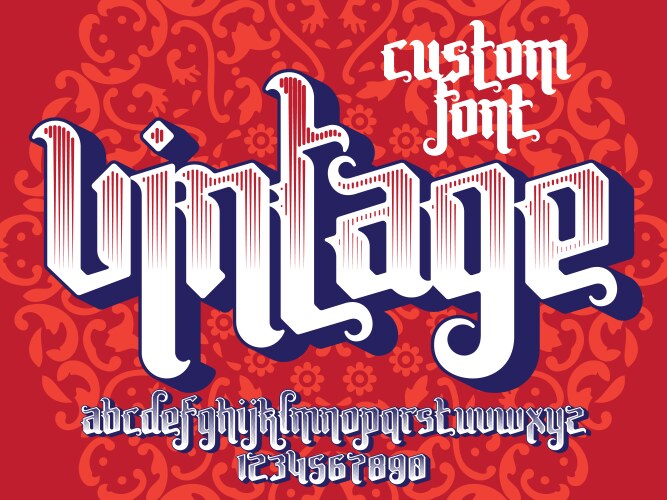 Rock star gothic font Royalty Free Vector Image