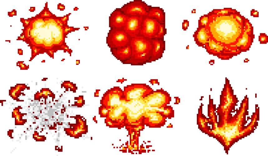 Pixel art 8 bit objects retro digital game assets Vector Image