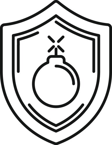 Cybersecurity concept with shield and computer Vector Image