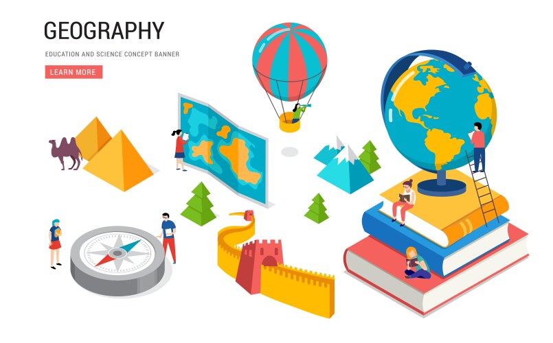 Geography teacher and education school concept Vector Image