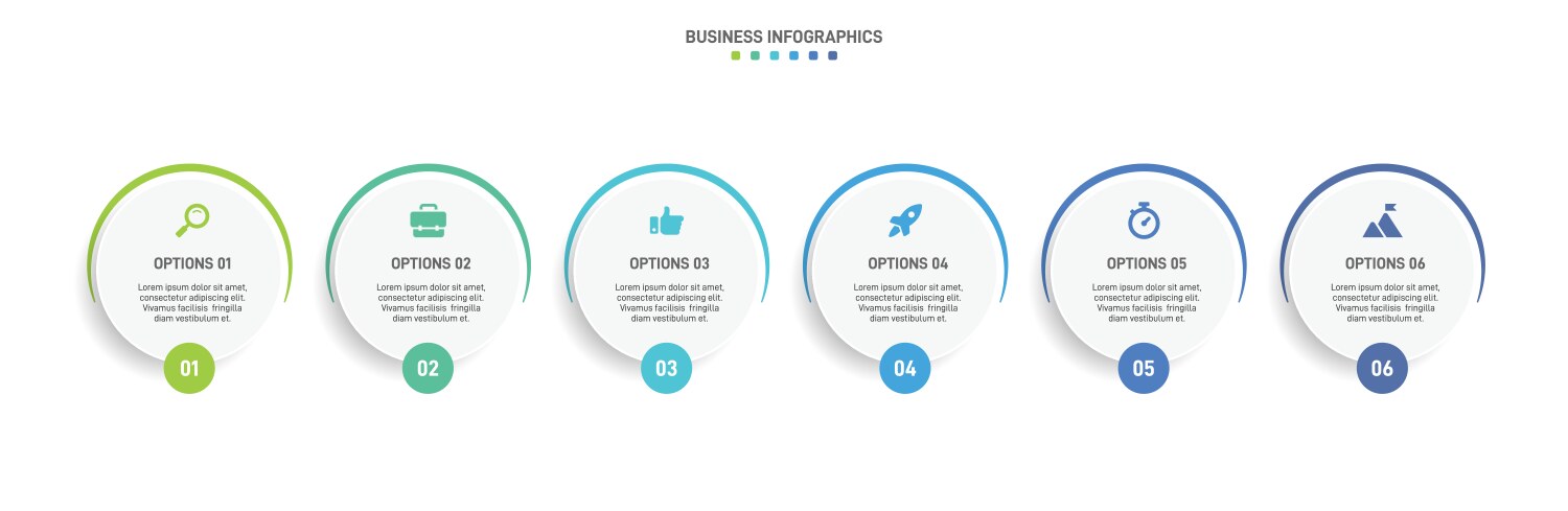 Horizontal progress bar featuring 6 arrow-shaped Vector Image
