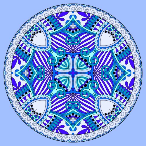 Decorative design of circle dish template Vector Image