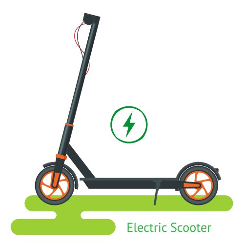 Electric scooter on road Royalty Free Vector Image