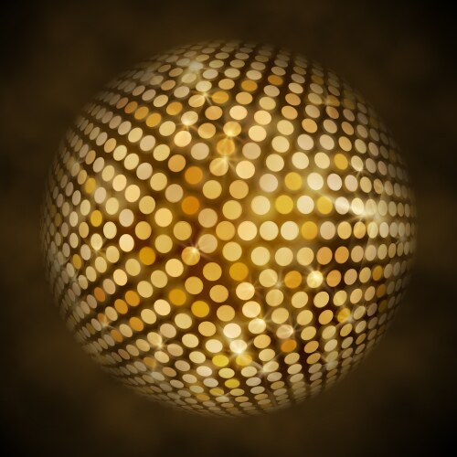 Gold disco lights background Royalty Free Vector Image