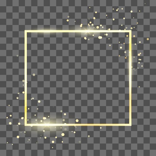 Golden glow frames set Royalty Free Vector Image