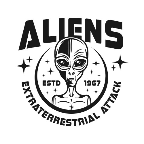 Aliens and ufo vintage emblems labels badges Vector Image