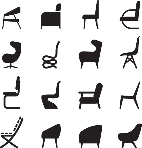 Chair icons Royalty Free Vector Image - VectorStock