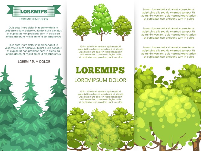 Pine forest horizontal banner set Royalty Free Vector Image