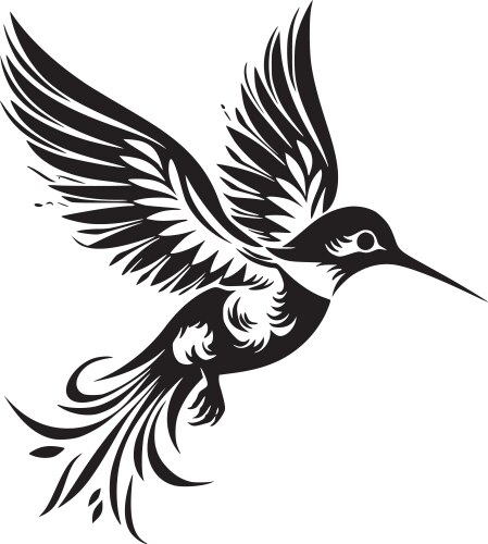 Black and White Hummingbird Vector Images (over 4,300)