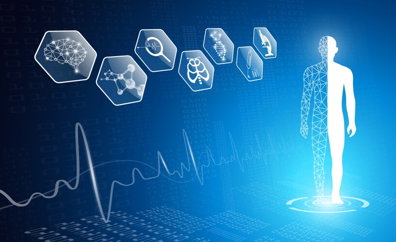 Blue background and hive Royalty Free Vector Image