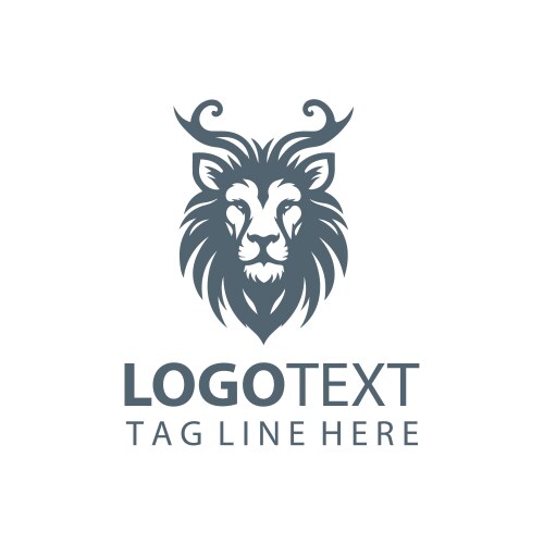 King lion head logo Royalty Free Vector Image - VectorStock