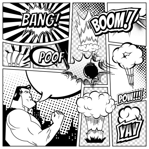 Comic Speech Bubbles Explosion Set Vector Image