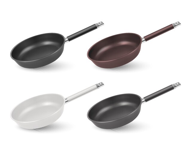 Pan dishes realistic Royalty Free Vector Image