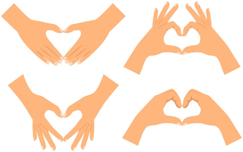 Two hands holds heart Royalty Free Vector Image
