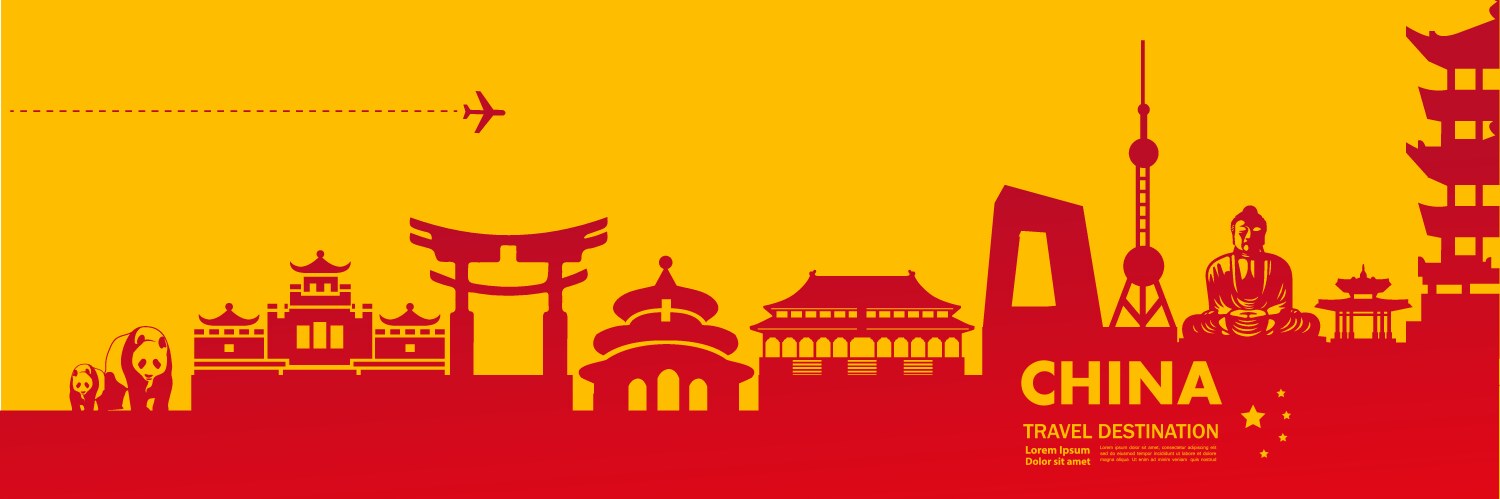 China travel destination Royalty Free Vector Image