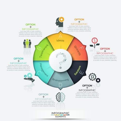 Pie chart concept with 8 parts template Royalty Free Vector