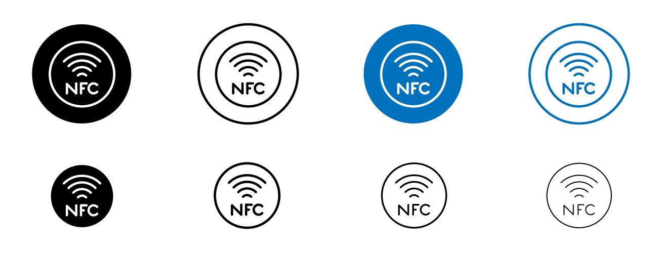 Nfc icon set Royalty Free Vector Image - VectorStock