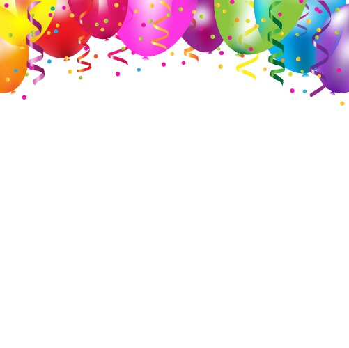 Set party balloons confetti with space for text Vector Image