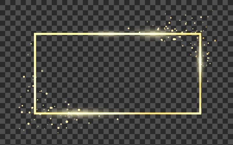 Golden glow frames set Royalty Free Vector Image