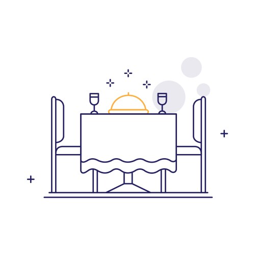 Restaurant dining table dinner Royalty Free Vector Image