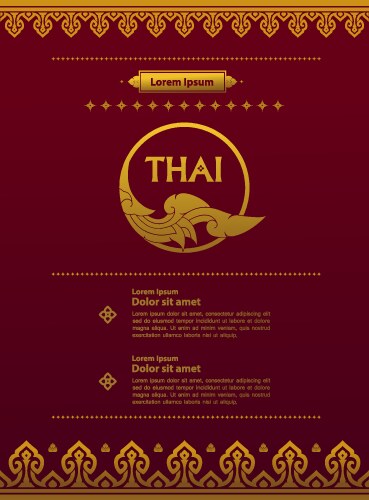 Thai art element for graphic design Royalty Free Vector