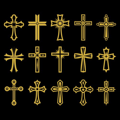 Cross icons set Royalty Free Vector Image - VectorStock