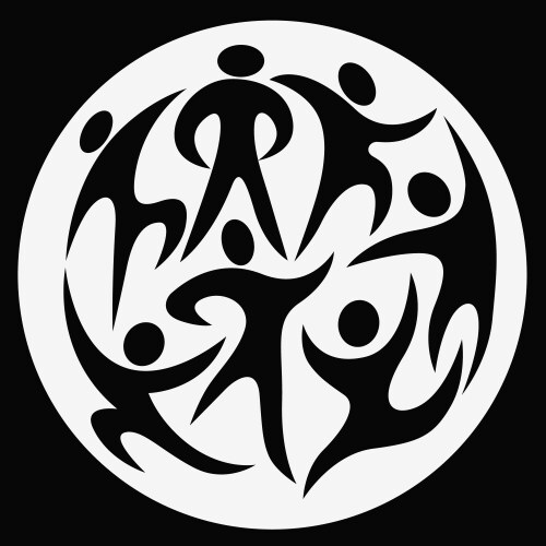 Dancing neon figures Royalty Free Vector Image