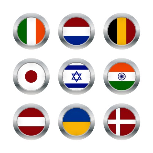 Flag buttons set 1 Royalty Free Vector Image - VectorStock
