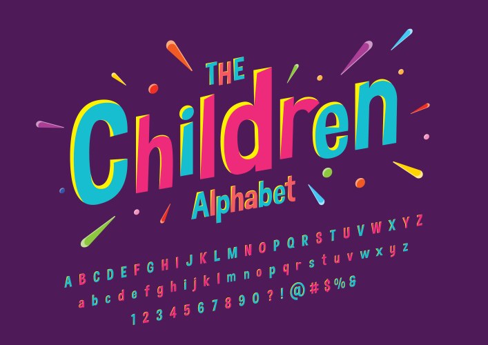 Fun font Royalty Free Vector Image - VectorStock