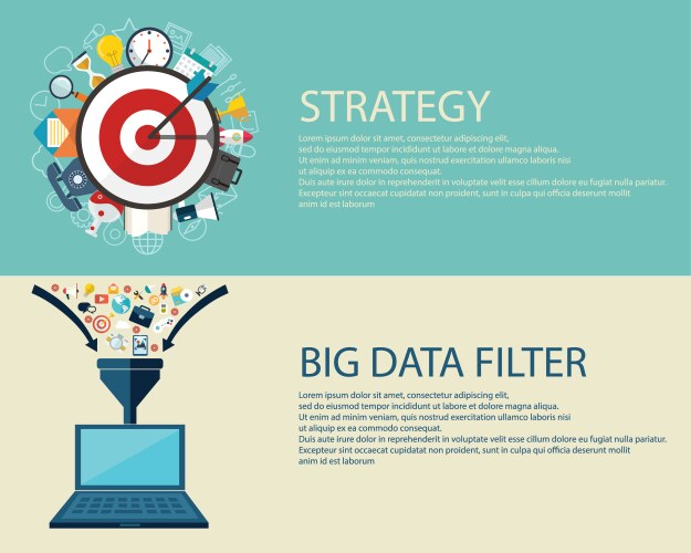 Big data 2x2 design concept Royalty Free Vector Image